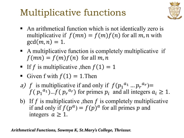 Mathematicsarithmetical Functions Pptx Physics Science