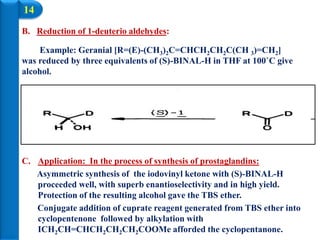 Reduction with (S)-BINAL-H and (R,R)-DIOP | PPTX