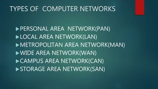 COMPUTER NETWOKS CLASSIFICATION | PPT