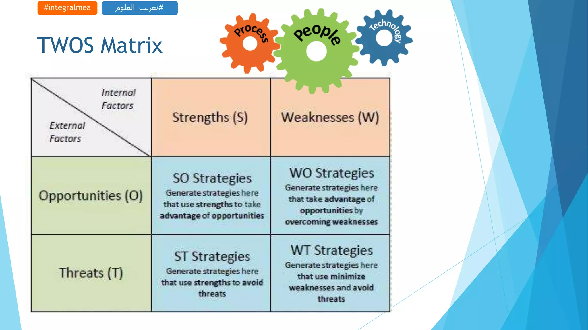 SWOT Analysis and TWOS Matrix (Arabic Native) | PPTX