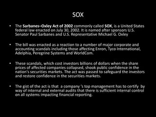 IT Control Objectives for SOX | PDF