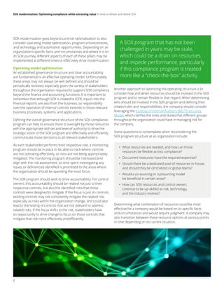 SOX modernization: Optimizing compliance while extracting value | PDF