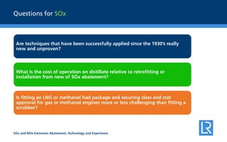 SOx and NOx Emissions Abatement, Technology and Experience | PDF