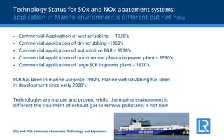 SOx and NOx Emissions Abatement, Technology and Experience | PDF