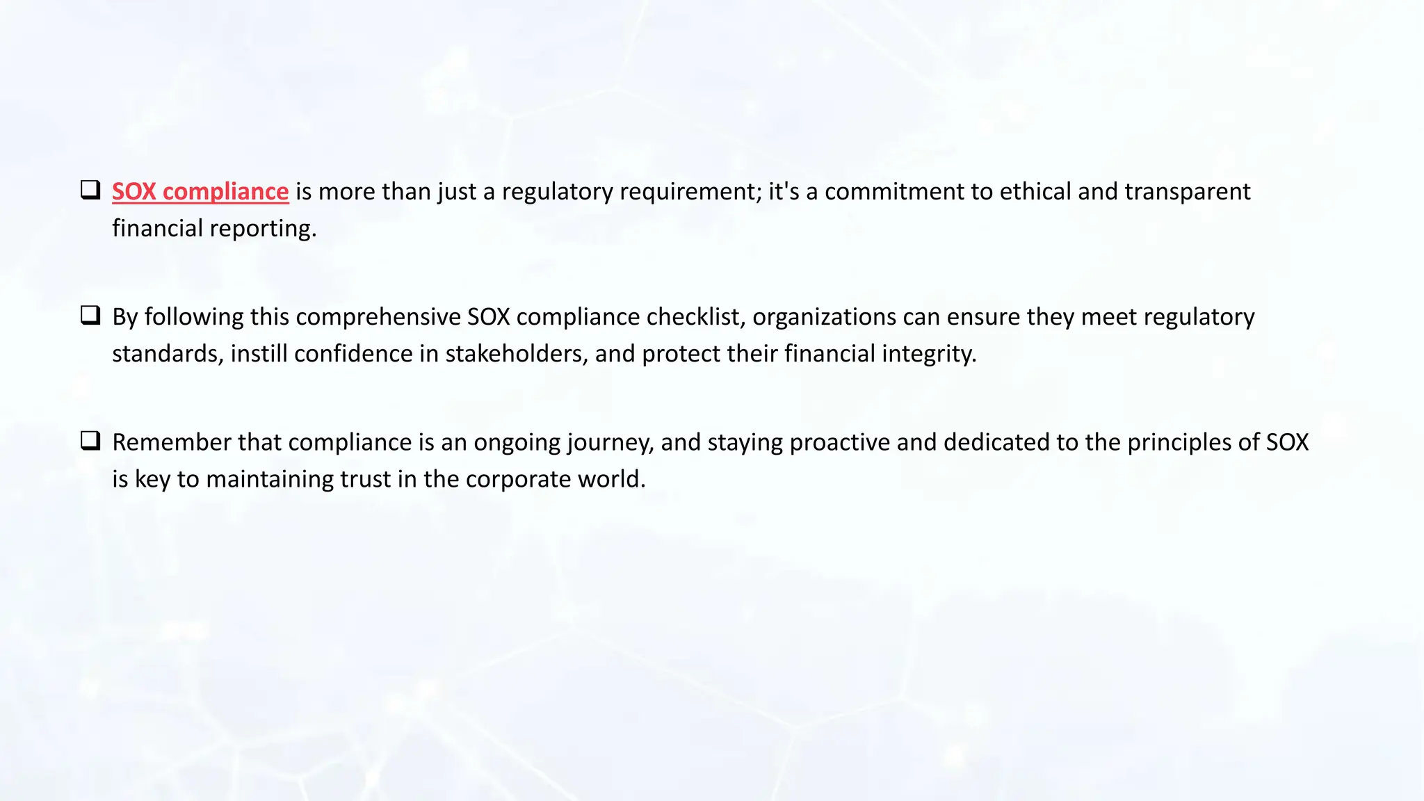 SOX Compliance Checklist Steps for Implementation | PPT
