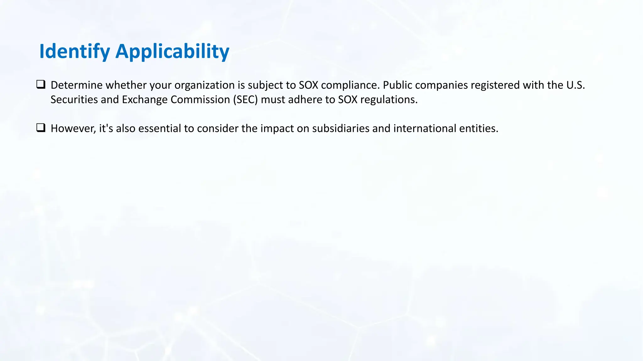 SOX Compliance Checklist Steps for Implementation | PPT