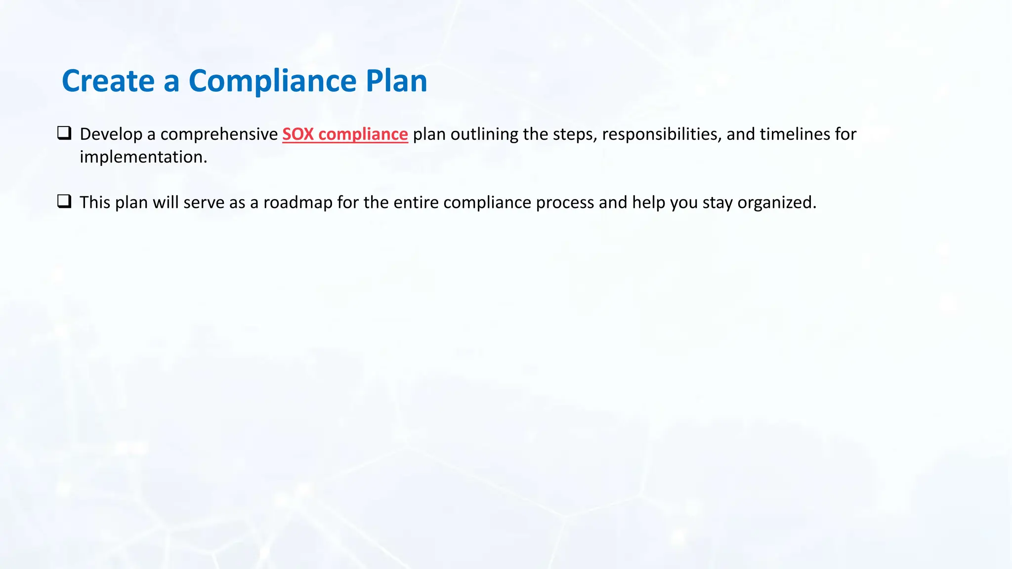 SOX Compliance Checklist Steps for Implementation | PPT