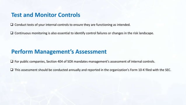 SOX Compliance Checklist Steps for Implementation | PPT