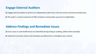 SOX Compliance Checklist Steps for Implementation | PPT