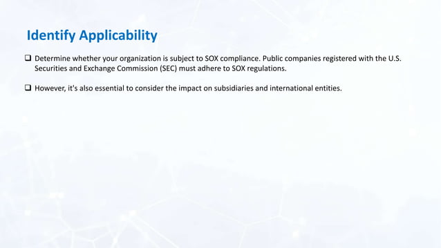 SOX Compliance Checklist Steps for Implementation | PPT