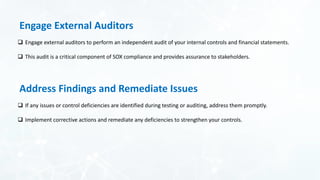 SOX Compliance Checklist Steps for Implementation | PDF