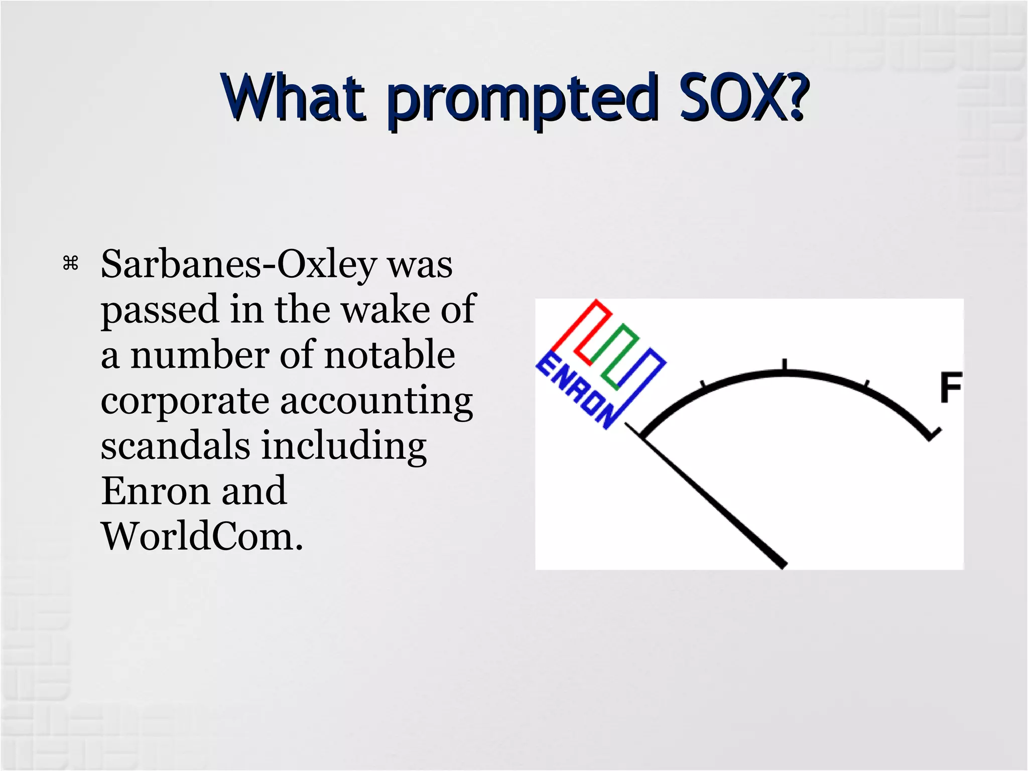 Sox Compliance Presentation | PPT
