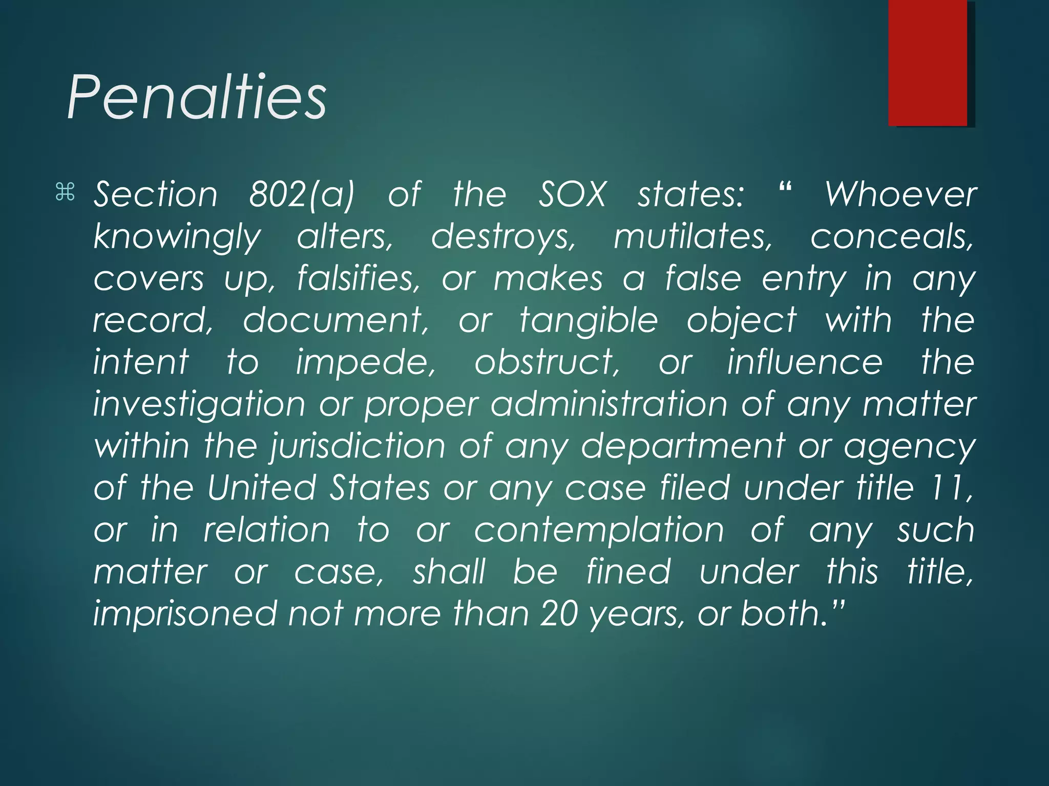 SOX compliance - Understanding Sarbanes-Oxley | PPT