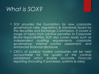 SOX compliance - Understanding Sarbanes-Oxley | PPT