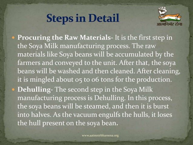 Soya milk making business plan | Aatmnirbhar Sena | PPTX | Cooking ...