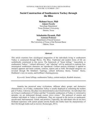 Soyer, mehmet social construction of southeastern turkey nfmij v14 n1 ...