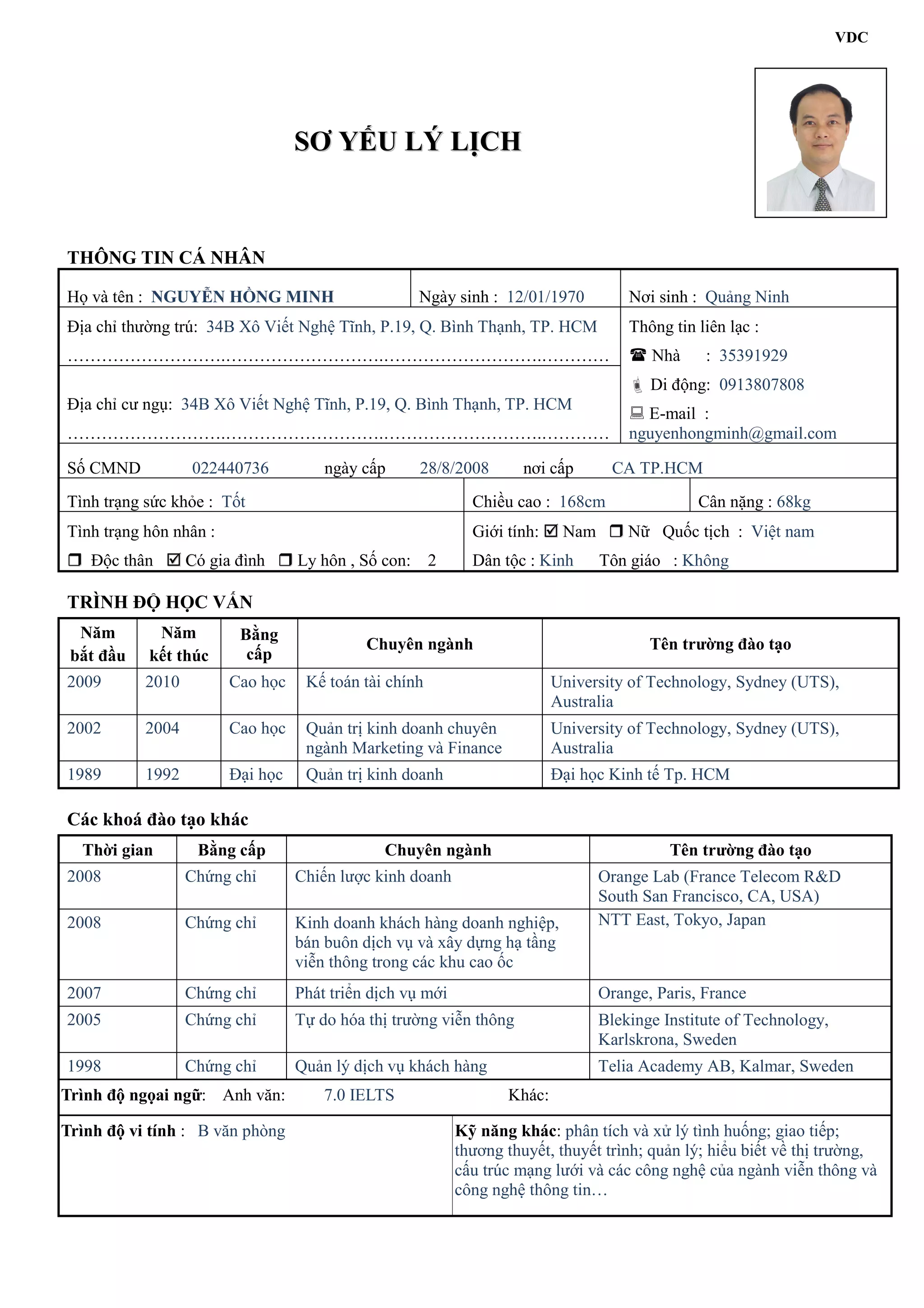 So yeu ly lich vdc | PDF