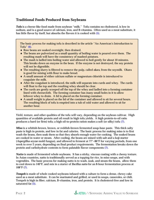 Soyfoods: Adding Value to Soybeans | PDF