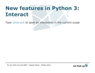 So you think you can pdb? | PPT