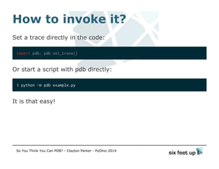 So you think you can pdb? | PPT