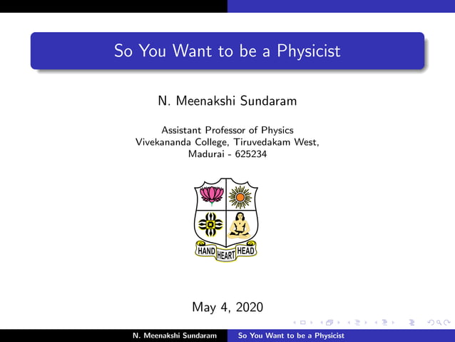 So You Want to Be A Physicist | PPT