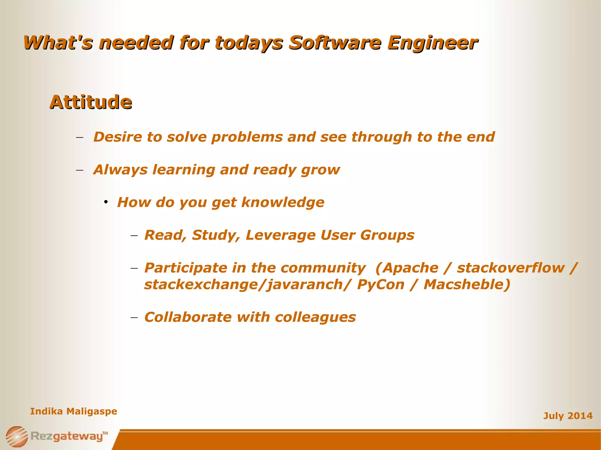 So you want to be a Software Engineer | PPT