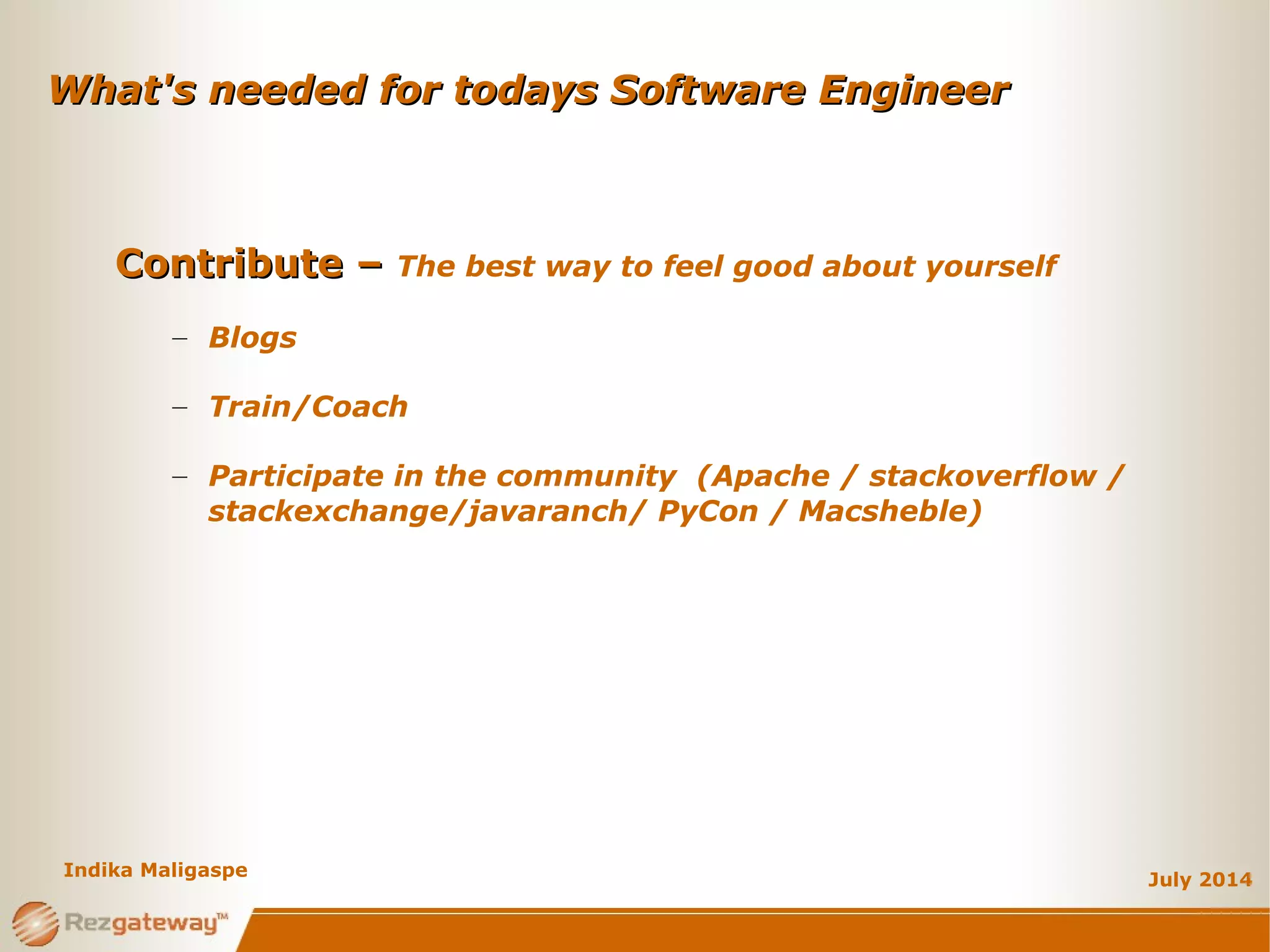 So you want to be a Software Engineer | PPT