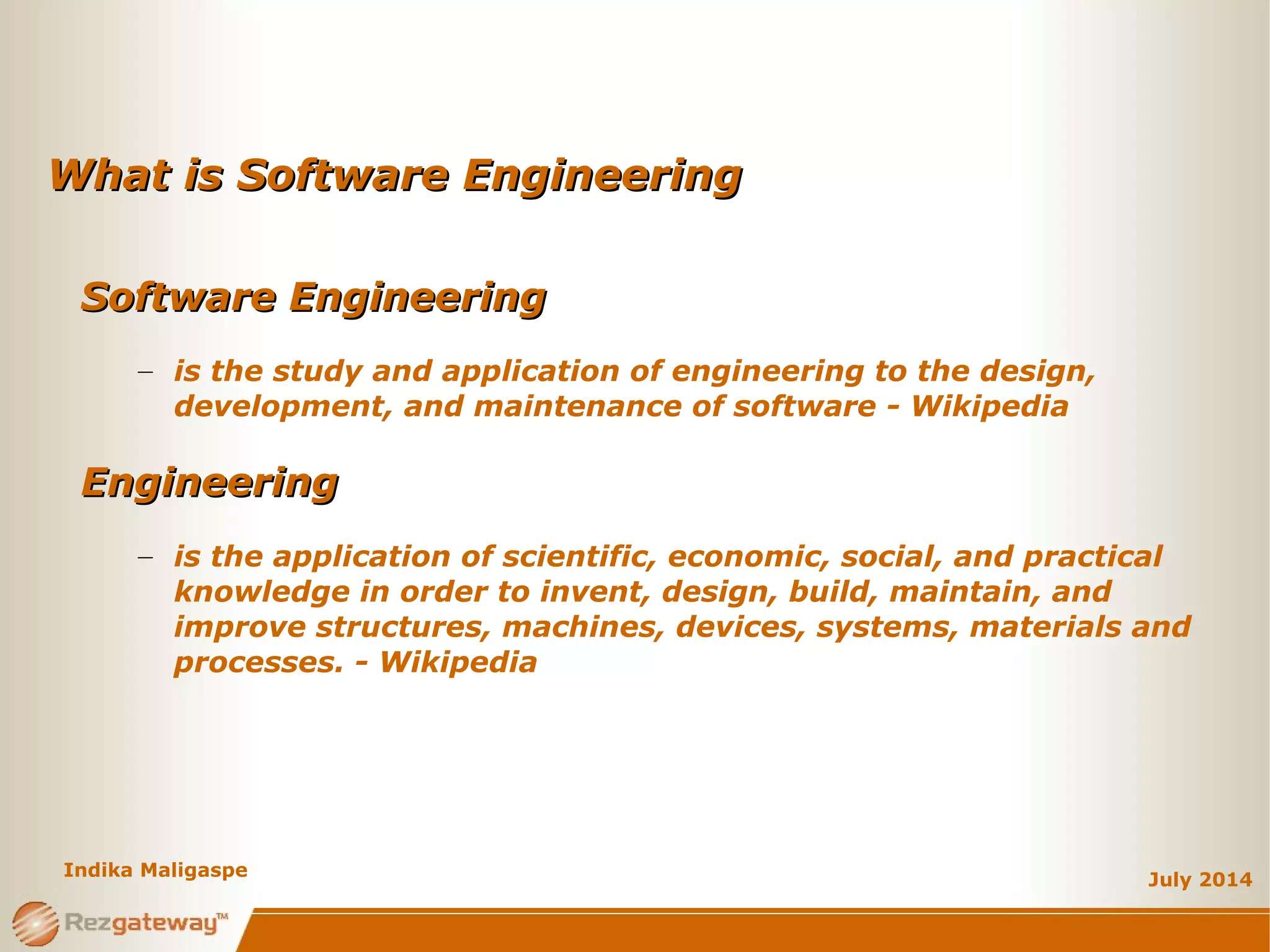 So you want to be a Software Engineer | PPT