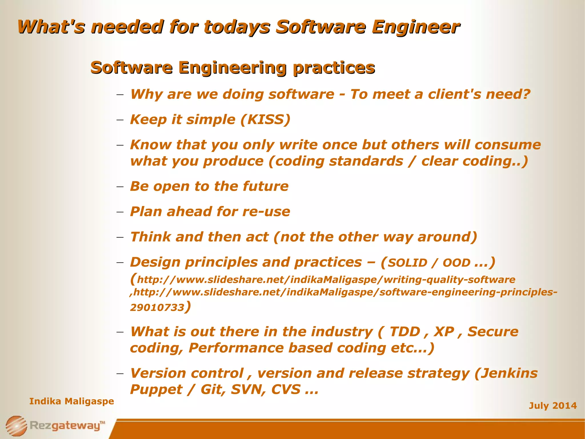 So you want to be a Software Engineer | PPT