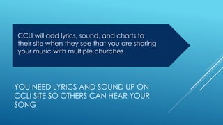 So you write worship songs | PPTX