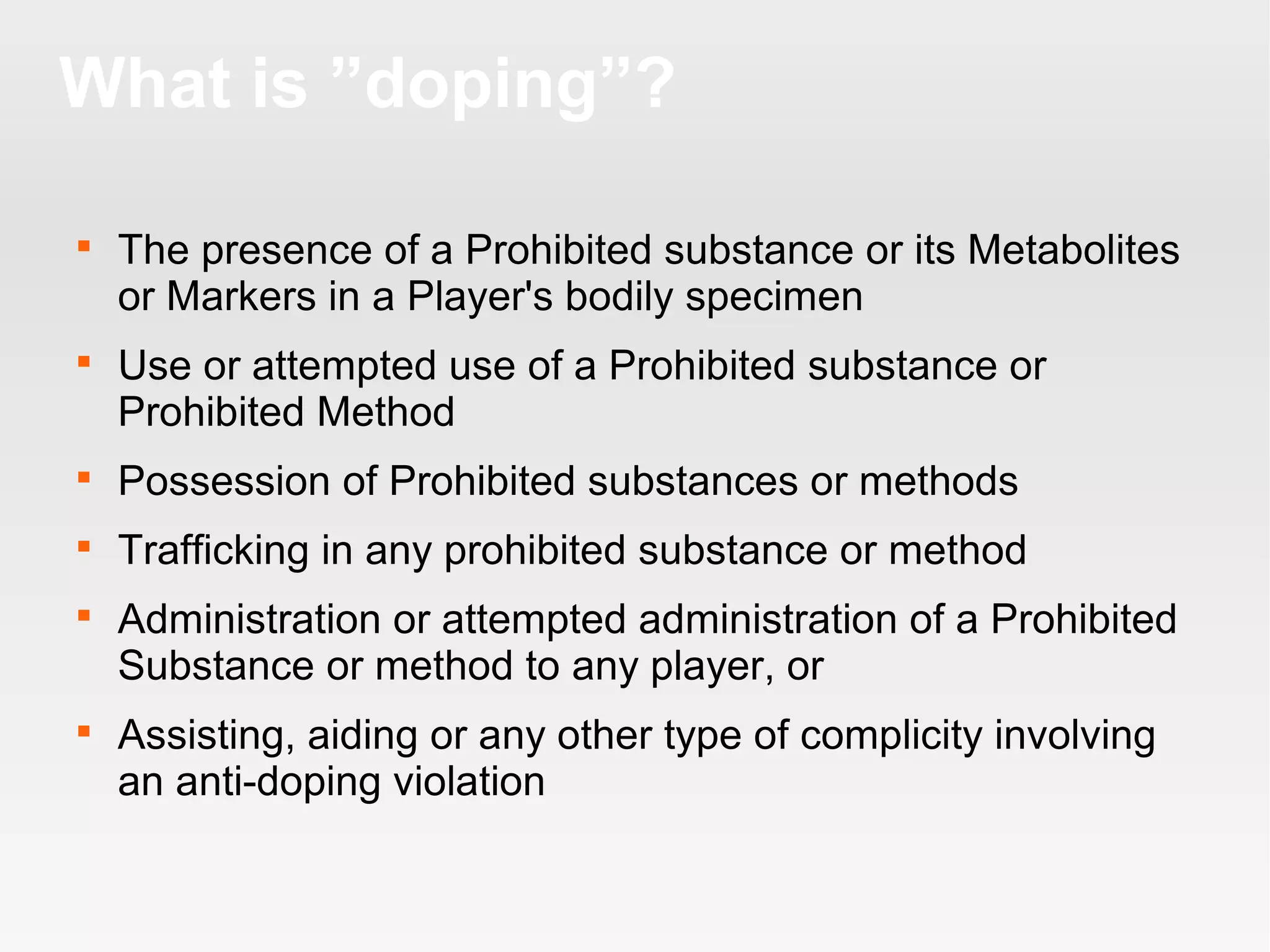 Sports law - anti-doping rules | PPT