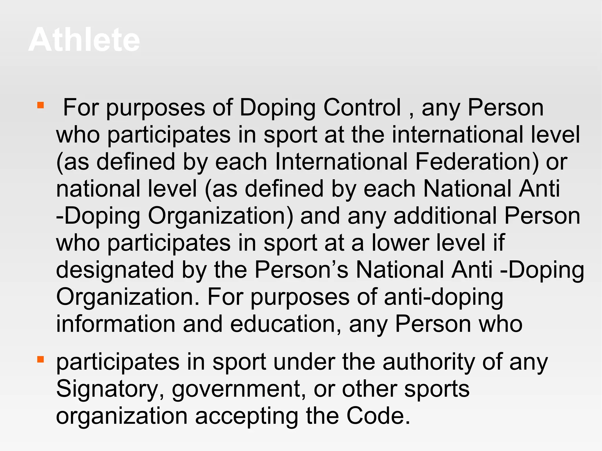 Sports law - anti-doping rules | PPT
