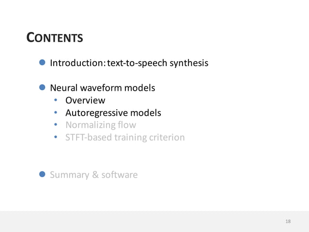 Tutorial on end-to-end text-to-speech synthesis: Part 1 – Neural waveform modeling | PDF