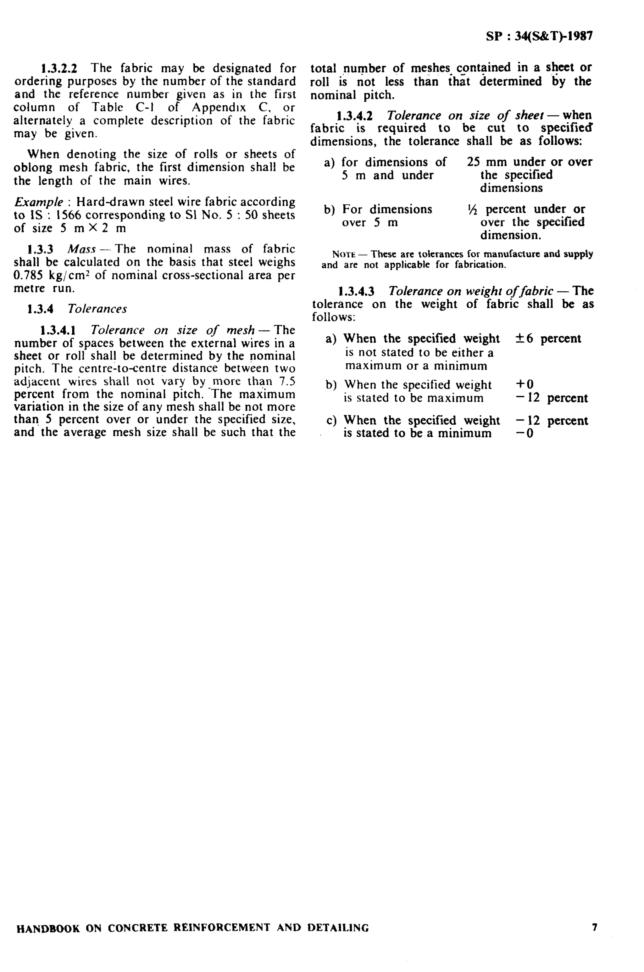 Sp 34-1987 handbook on reinforcement and detailing | PDF