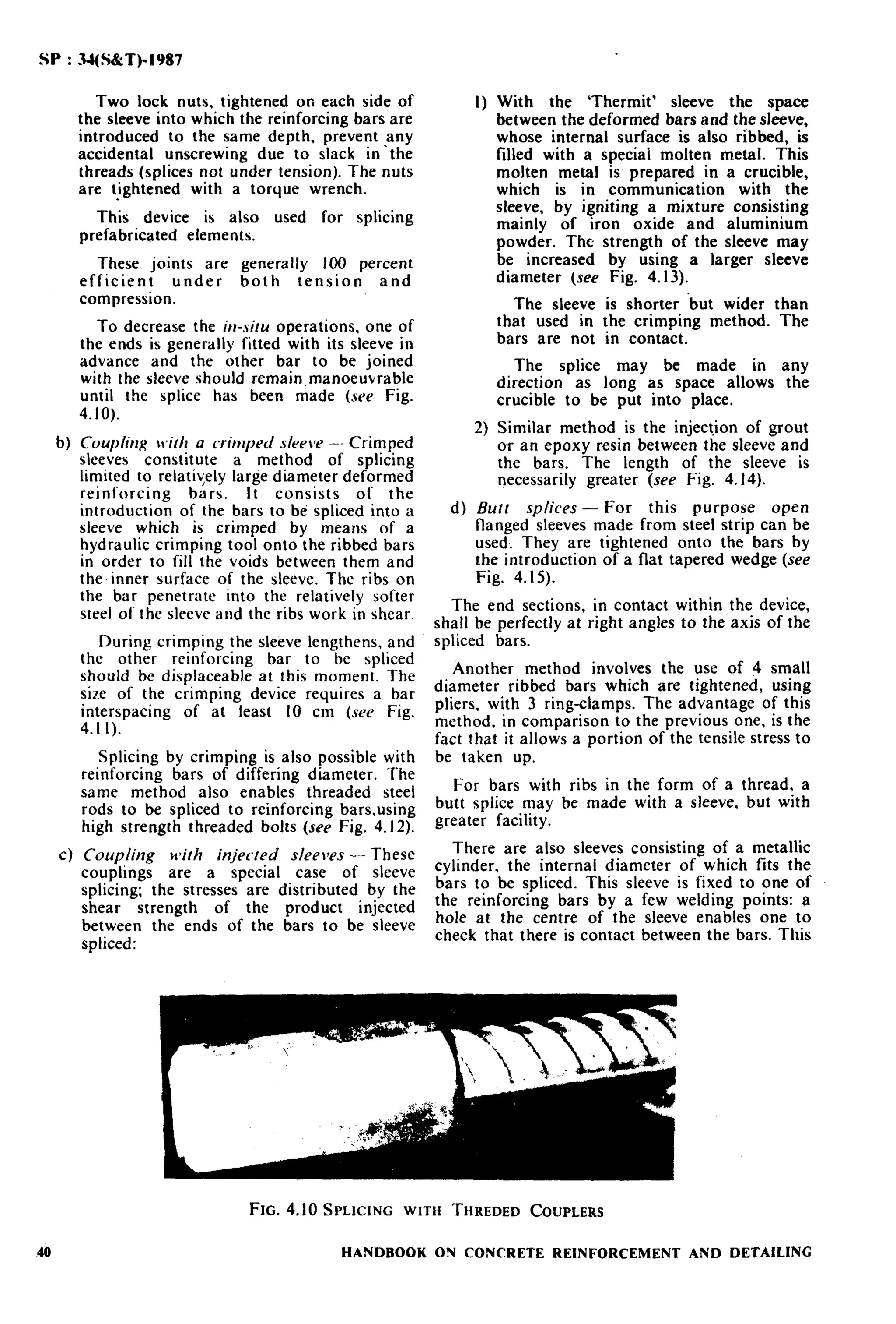 Sp 34-1987 handbook on reinforcement and detailing | PDF