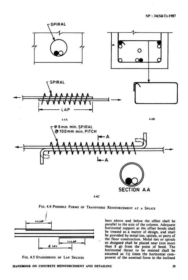 Sp 34-1987 handbook on reinforcement and detailing | PDF