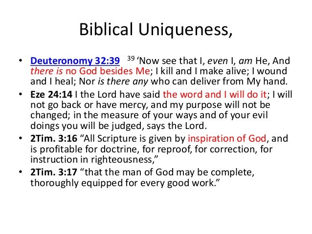 the only of the only, Biblical Uniqueness, Multi-Purpose of World ...