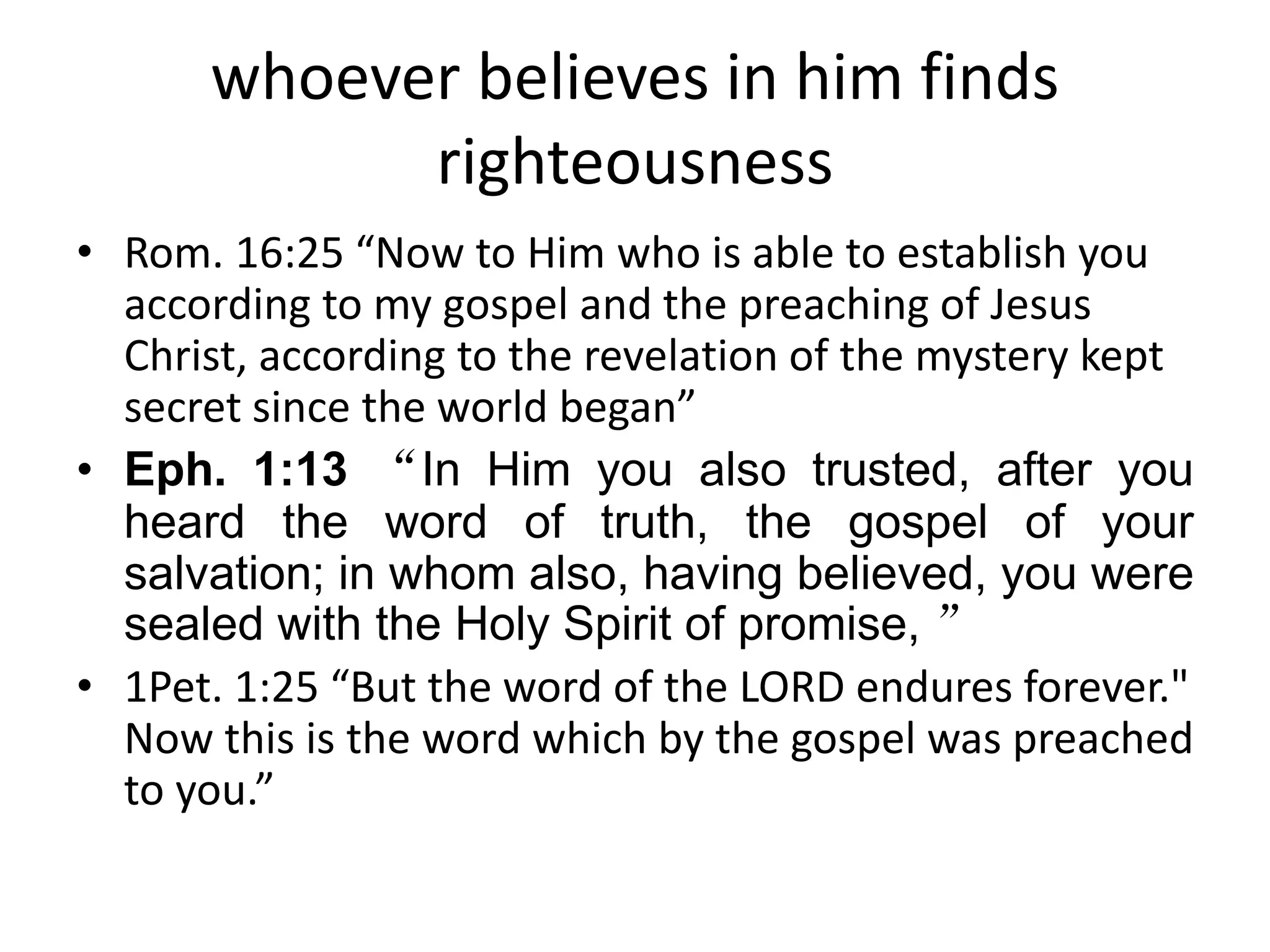 zeal for God, the righteousness of God own righteousness, the ...