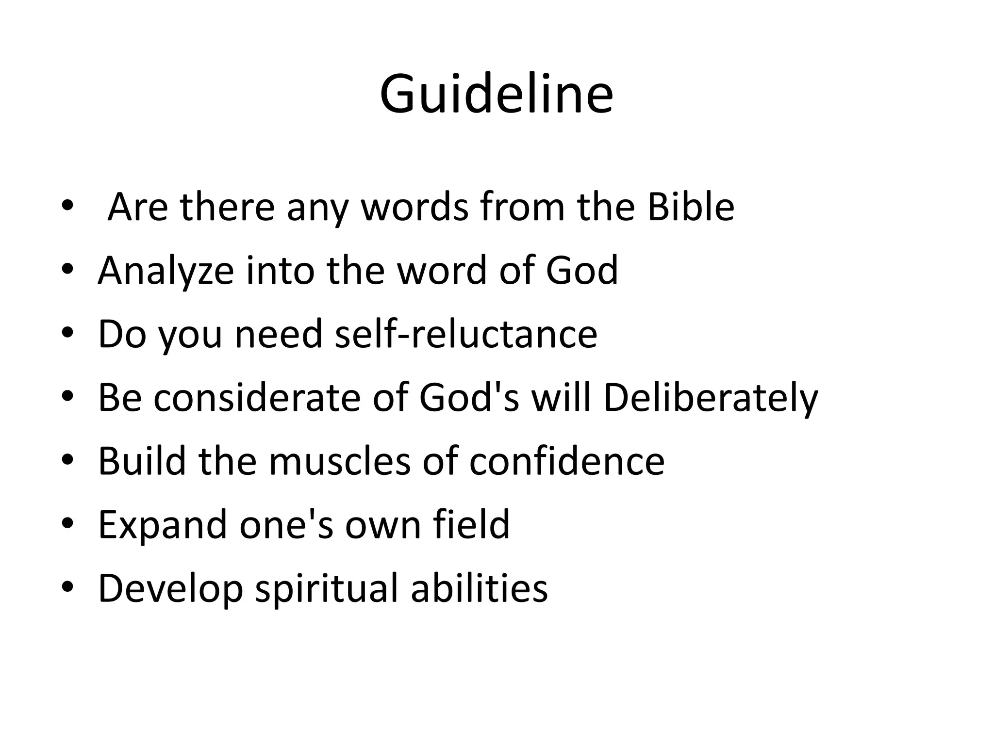 Self-examination of walking GOD’s way/ growth of confidence The word of ...