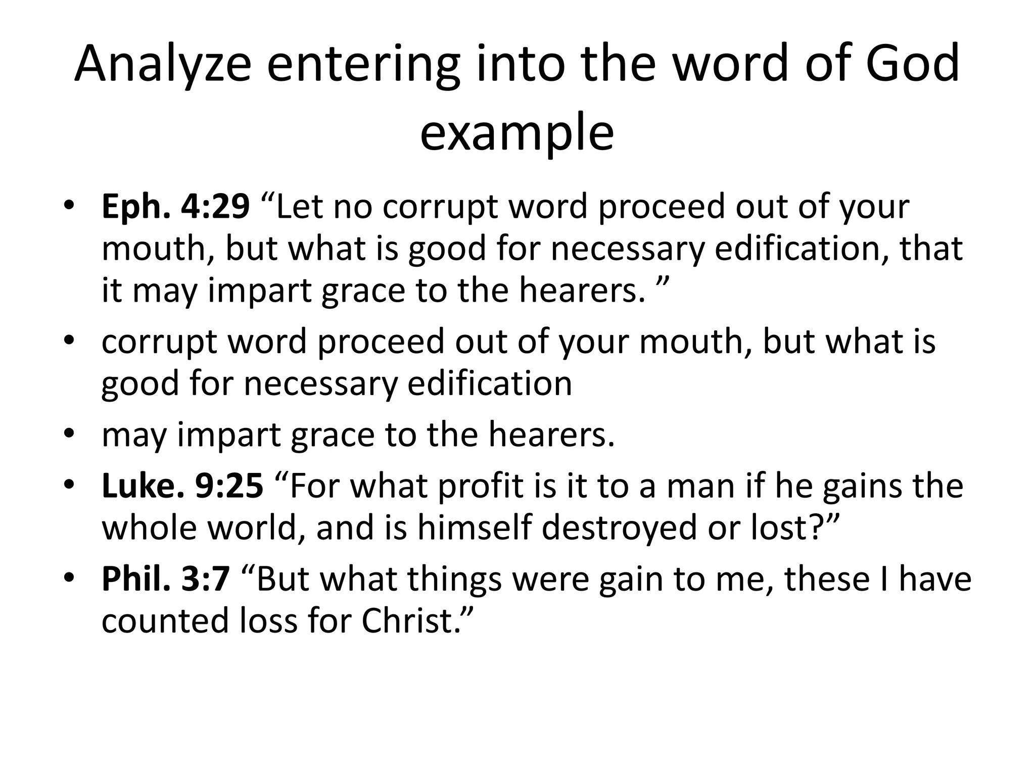 Self-examination of walking GOD’s way/ growth of confidence The word of ...