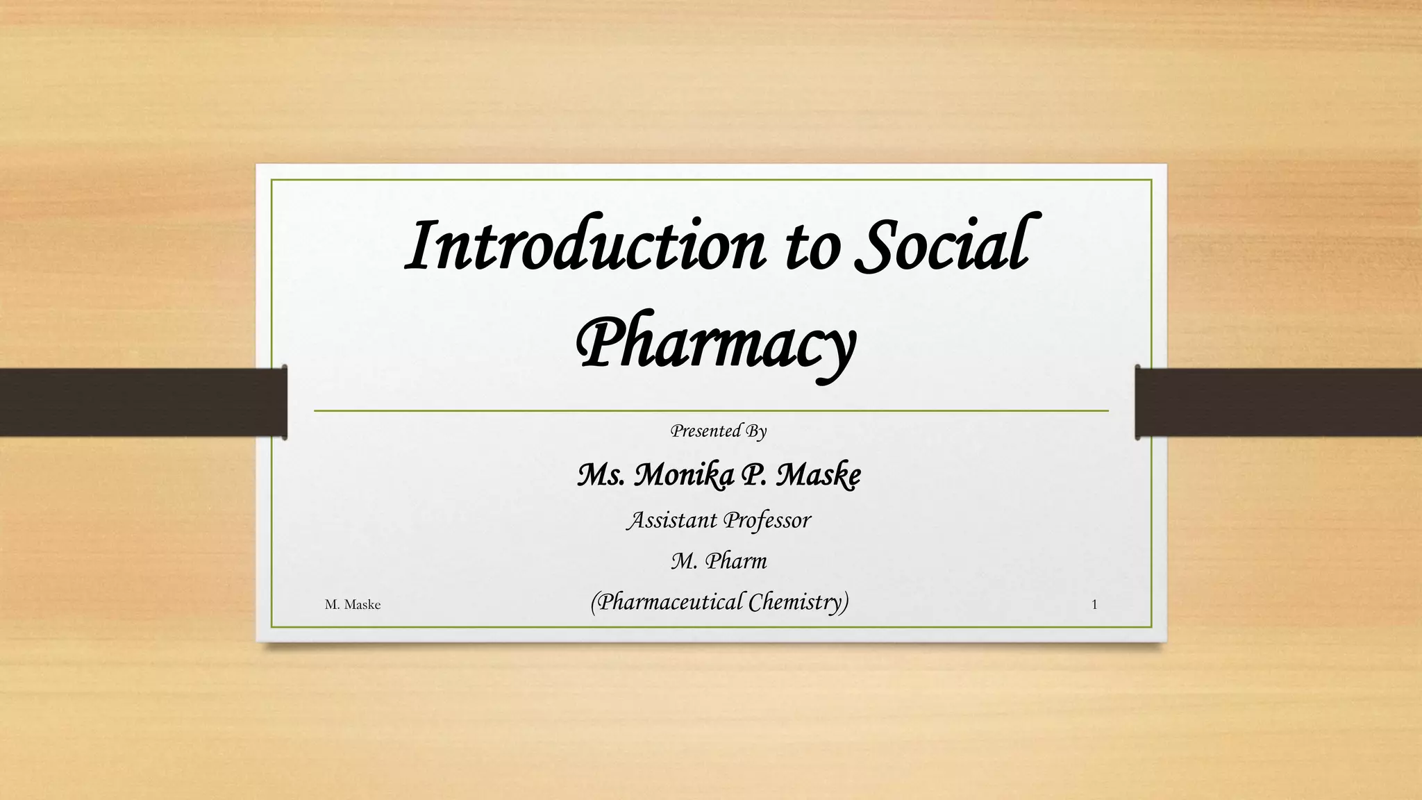 Introduction to Social Pharmacy (SP) | PDF