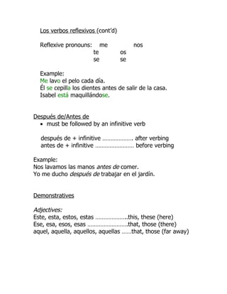 Spanish Grammar Review | DOC