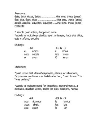 Spanish Grammar Review | DOC