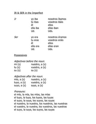 Spanish Grammar Review | DOC
