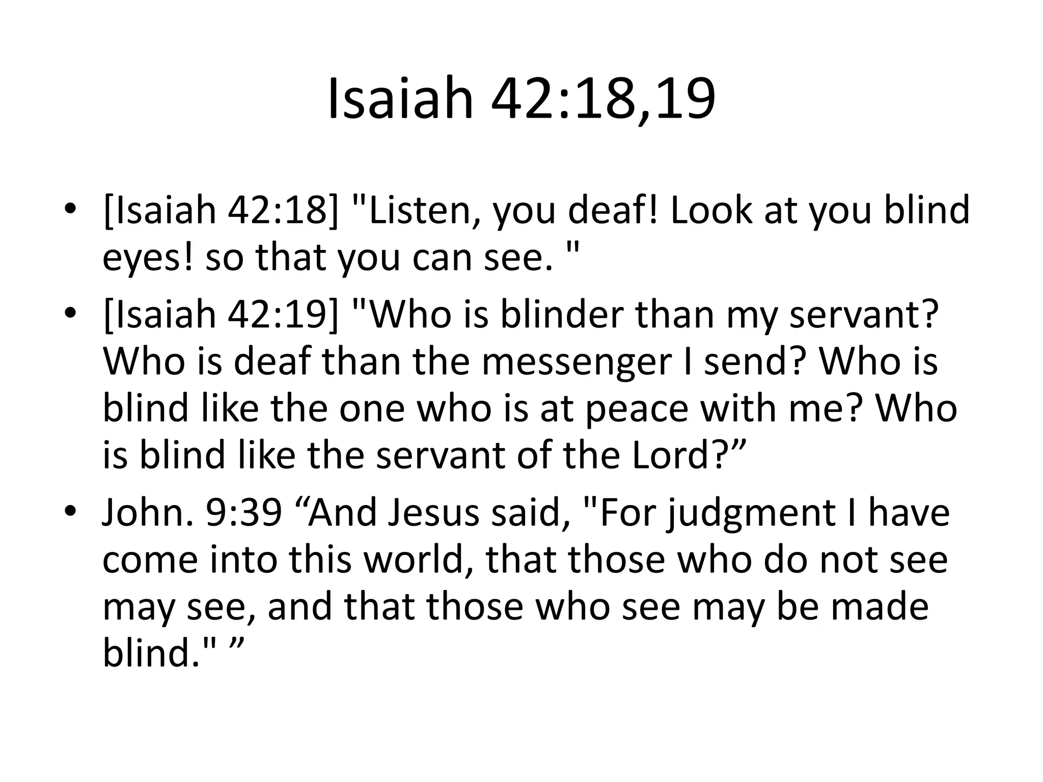 M10 Commentary on chapter 42 of Isaiah, content outline, thinking ...