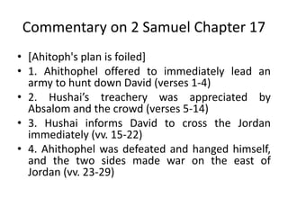 2 Samuel 14-20 content outline, thinking problem | PPTX