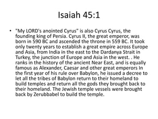 Commentary on Isaiah Chapter 45 Content outline thinking problem | PPT