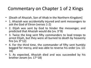 First King Eighteen - Second King Second Annotation content outline ...