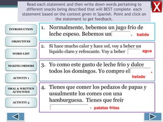 Spanish M2 ¿Qué quieres tomar? | PPT