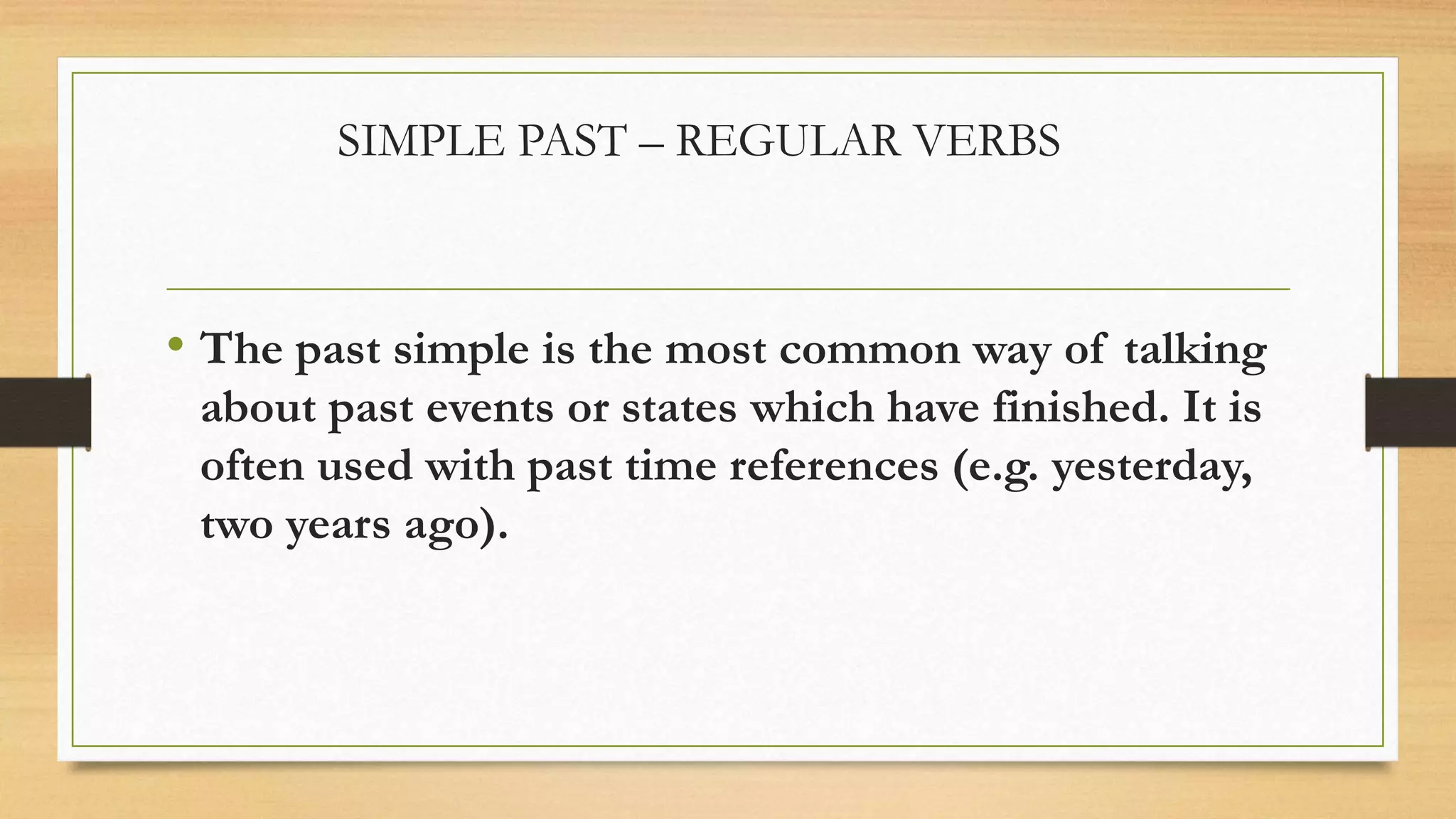 REGULAR VERBS | PPTX